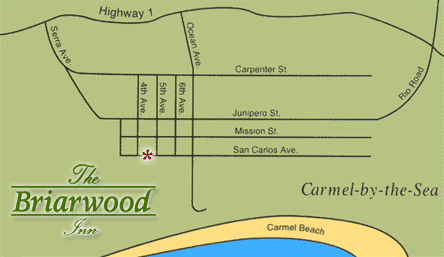 Map & Directions (Briarwood Inn - Carmel-by-the-Sea, California)