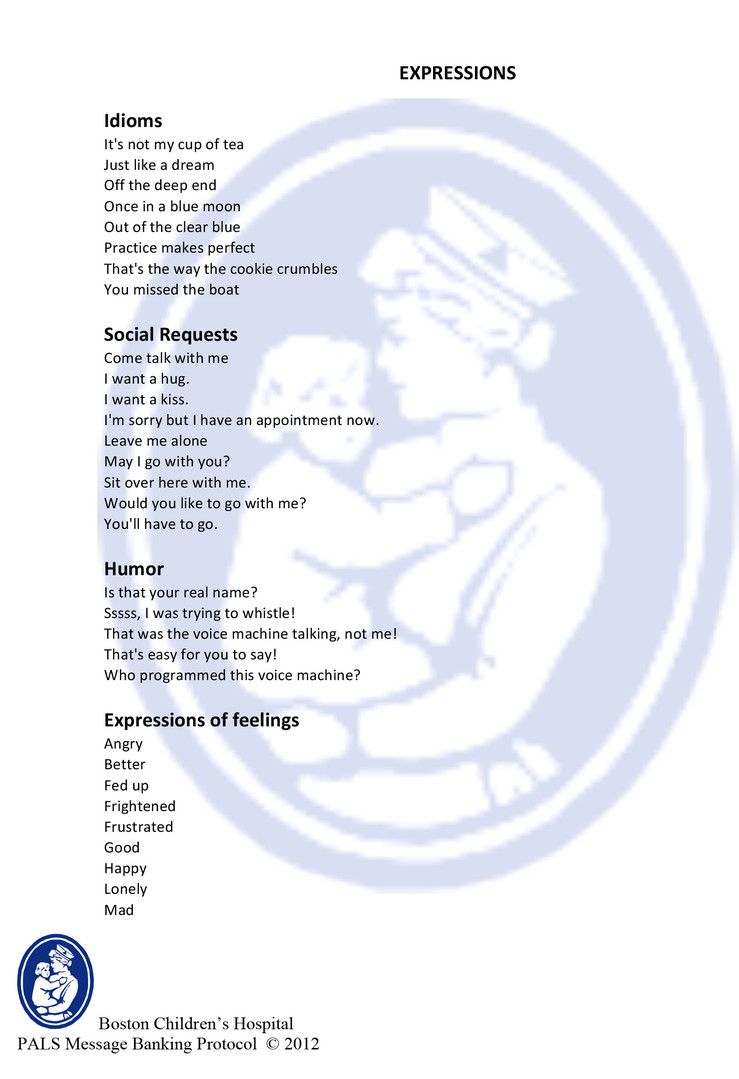 Message Banking | Communication Tools and Materials (Patient-Provider ... Message Banking | Communication Tools and Materials (Patient-Provider ...